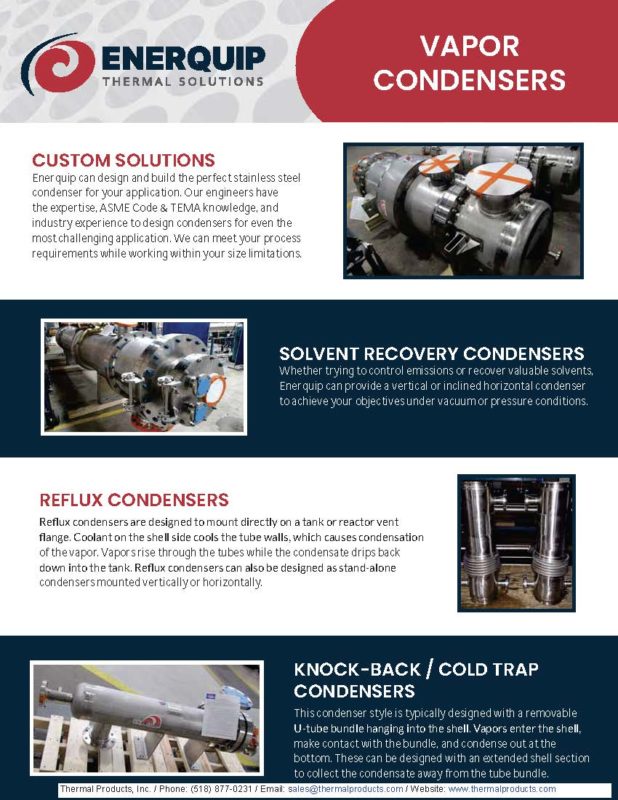 Enerquip Vapor Condensers Pharmaceutical and Solvent Recovery - Thermal ...