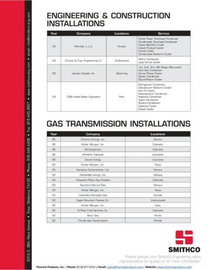 Smithco Overview - Thermal Products