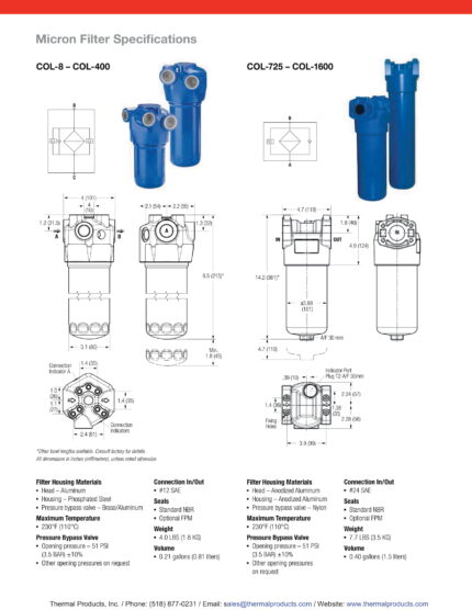 COL Series - Thermal Products